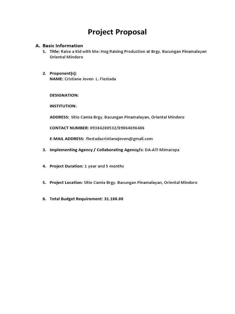 Project Proposal | Download Free PDF | Pig | Nutrition