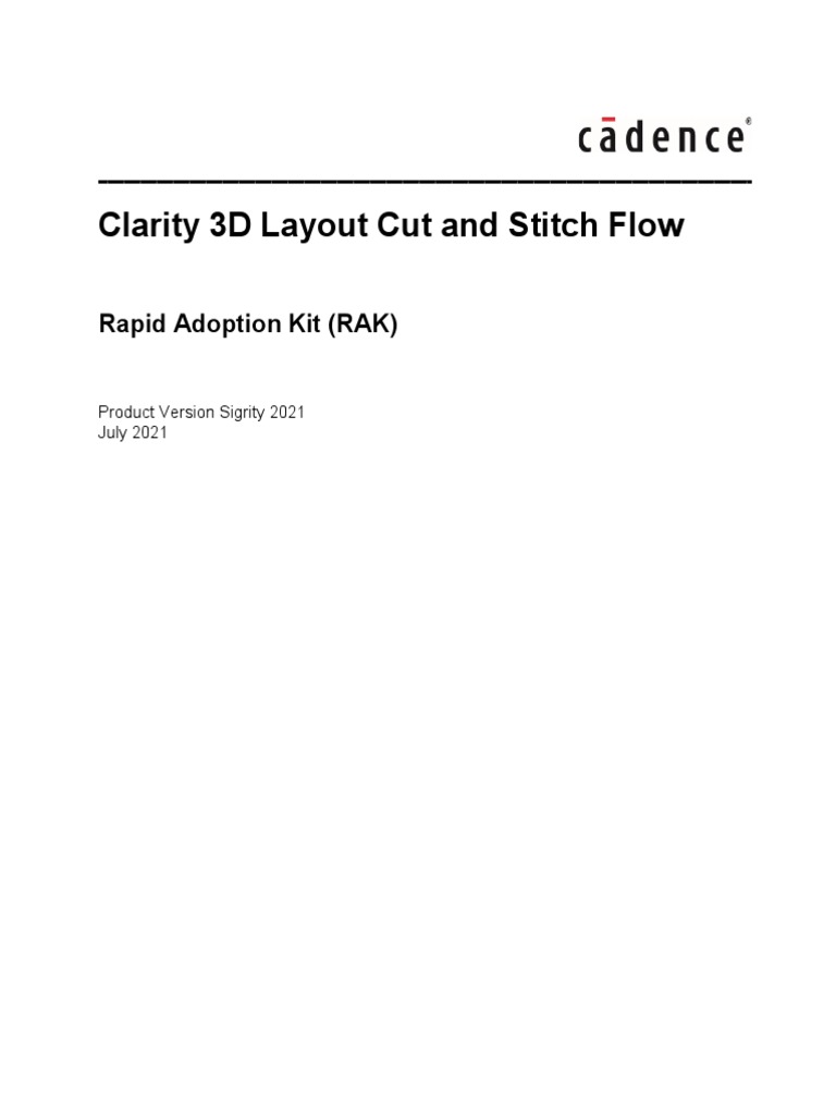 RAK Clarity3DLayout Cut-and-Stitch Flow | PDF | Central Processing Unit | 3 D Computer Graphics