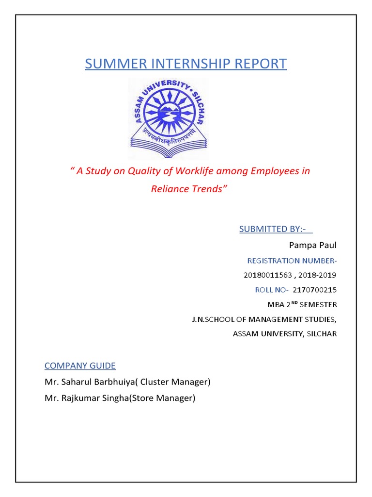 Summer Internship | PDF