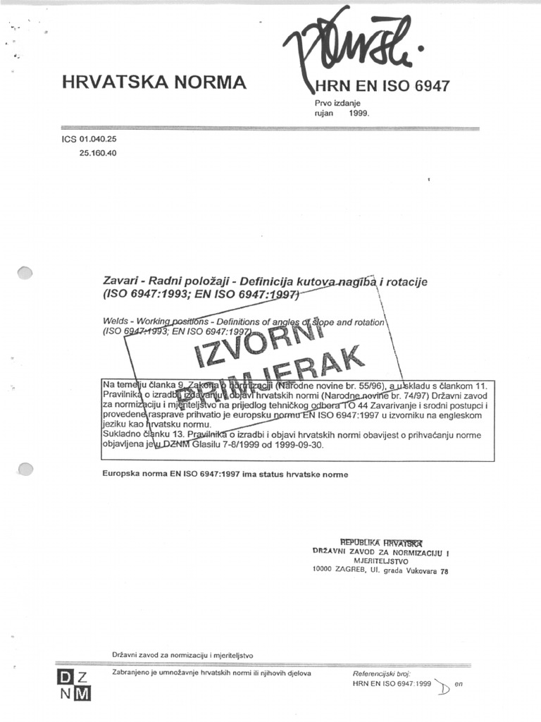 6947 Radni Polozaji - Definicija Kutova Nagiba I Rotacije | PDF