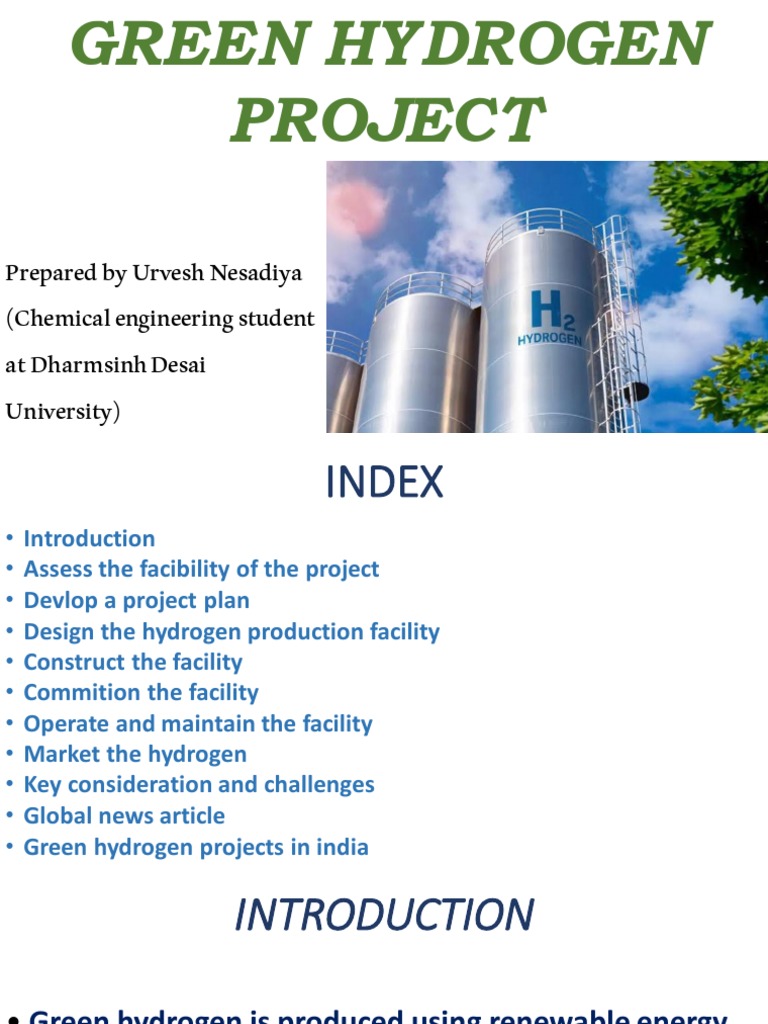 Green Hydrogen Project Feasibility in India | PDF