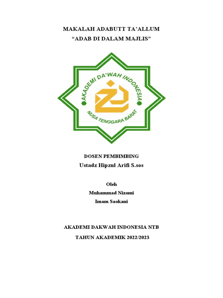 Makalah Adabutt Ta | PDF