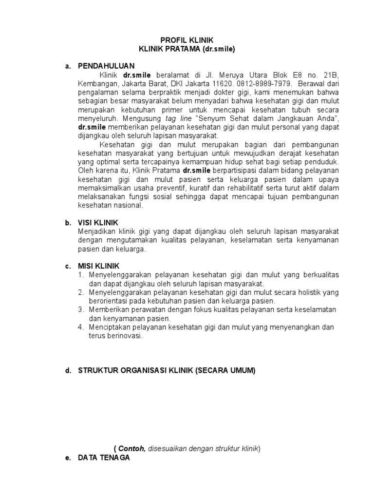 Proposal Profil Klinik | PDF