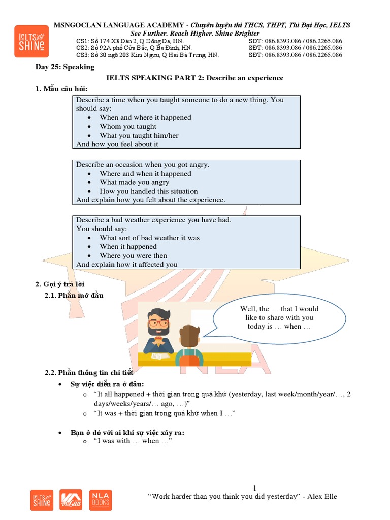 (DAY 25) SPEAKING PART 2 Describe An Experience | PDF