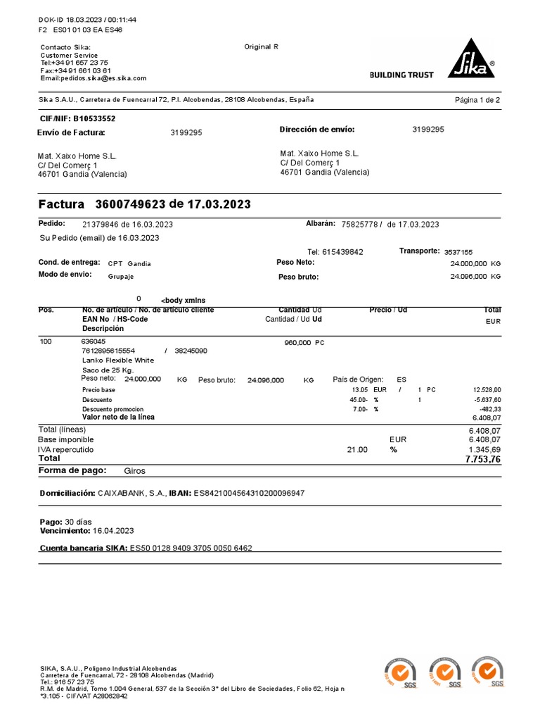 Invoice 3600749623 | PDF
