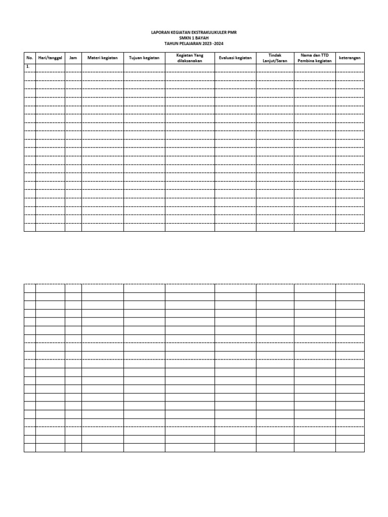Jadwal Eskul PMR | PDF