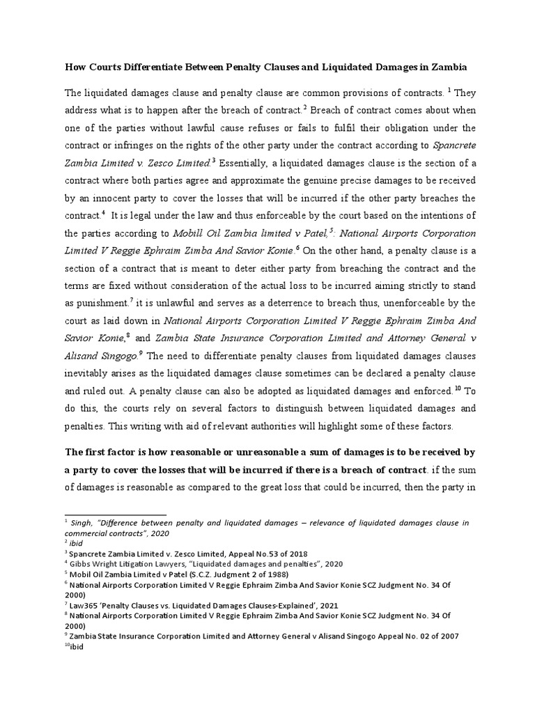 Penalty Clause and Liquadated Damage Clause | Download Free PDF ...