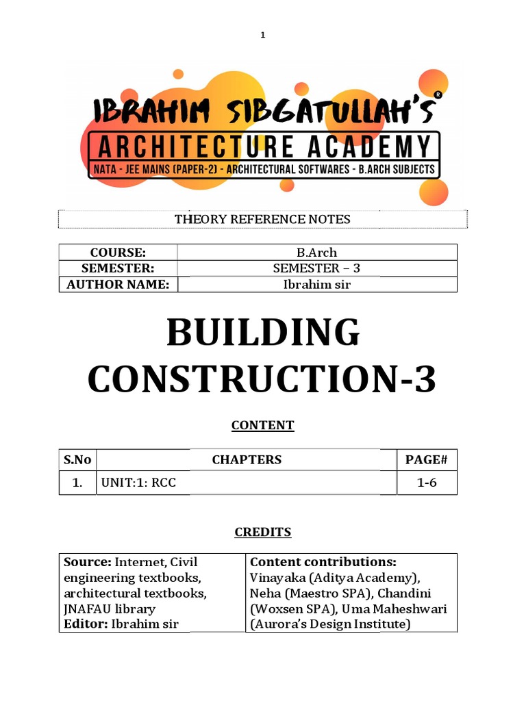 ISAA BC-3 (Unit-1 RCC) | PDF | Concrete | Precast Concrete