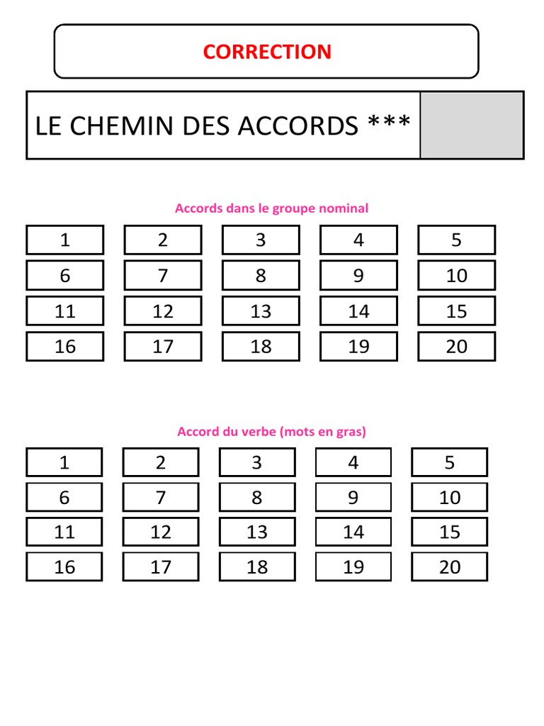 Le Chemin Des Accords Ce2 Correction | PDF
