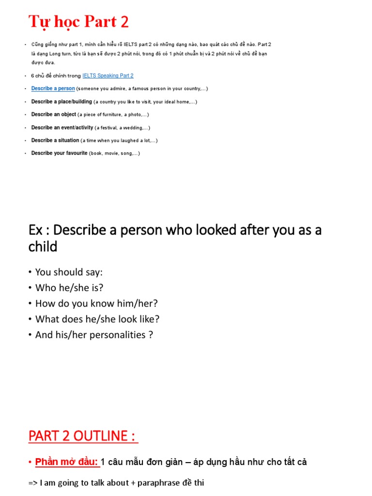 SPEAKING PART 2 - Sub | PDF