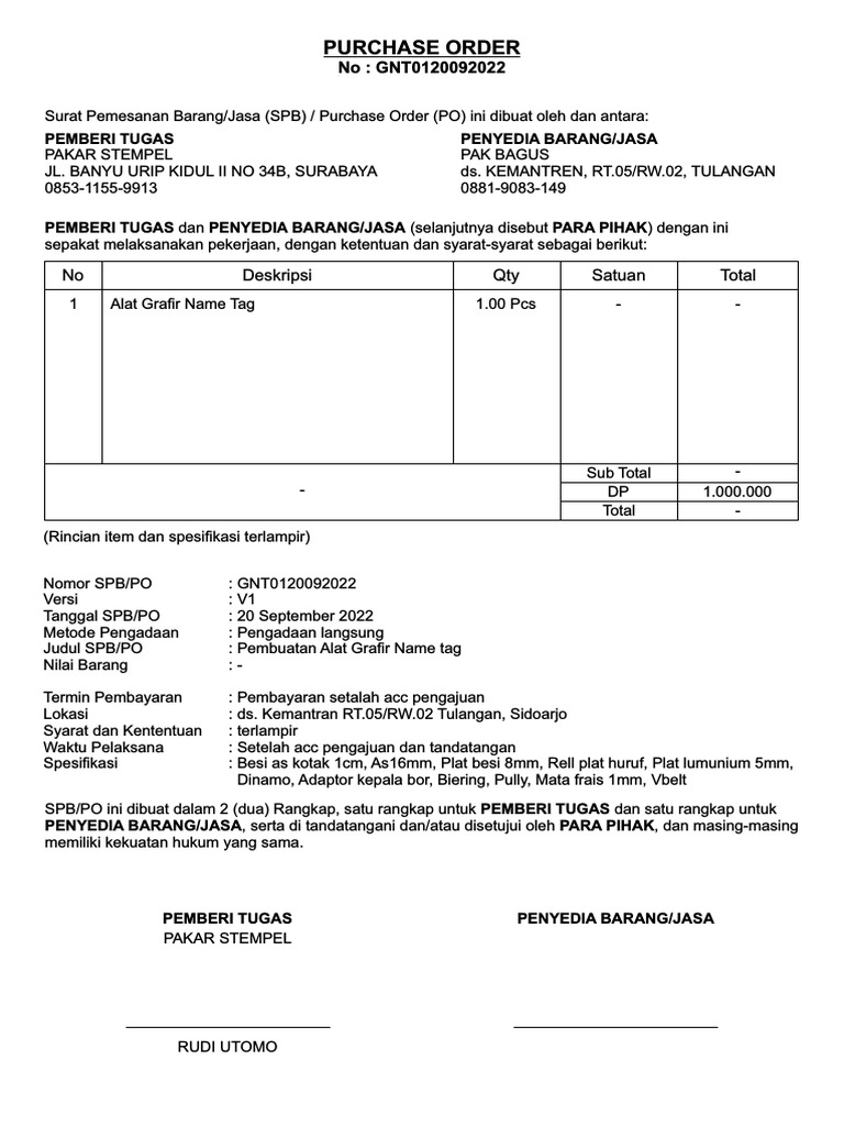 Surat Po Pak Bagus | PDF