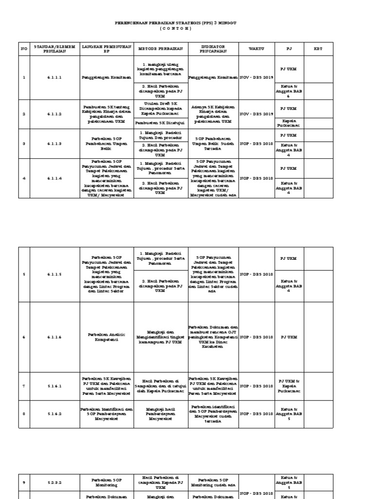 Contoh PPS Puskesmas | PDF