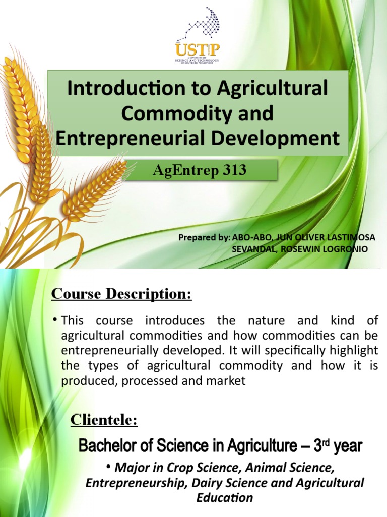 Chapter 1 - Intro To Agricultural Commodity | PDF