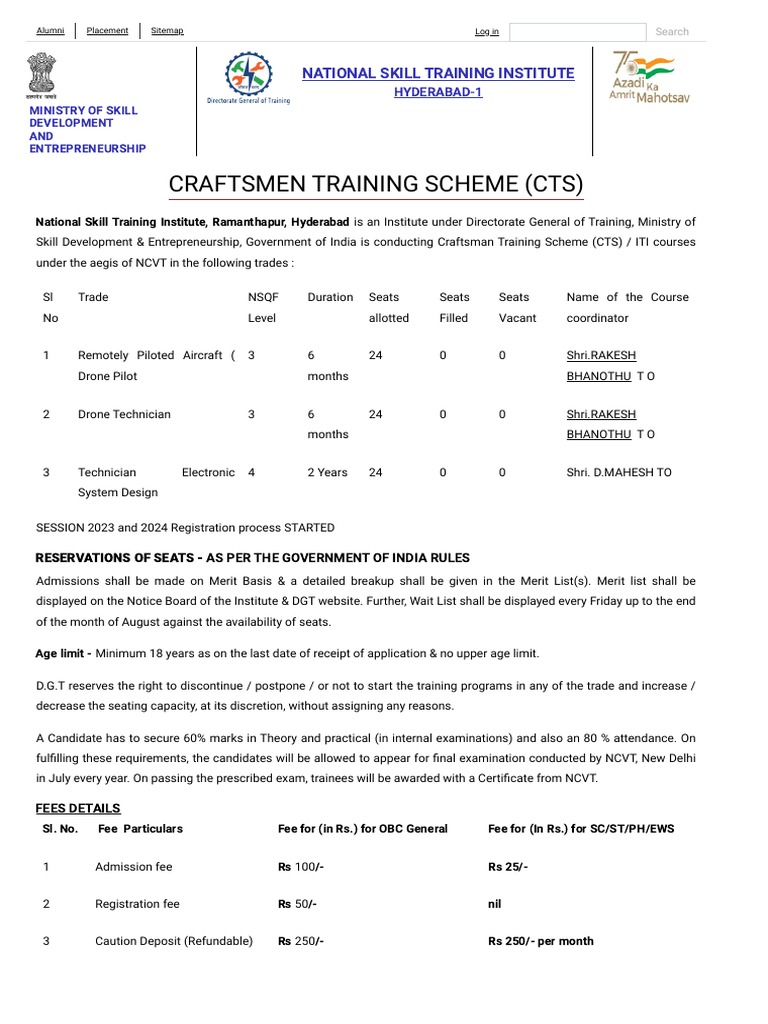 Courses Offered - National Skill Training Institute | PDF