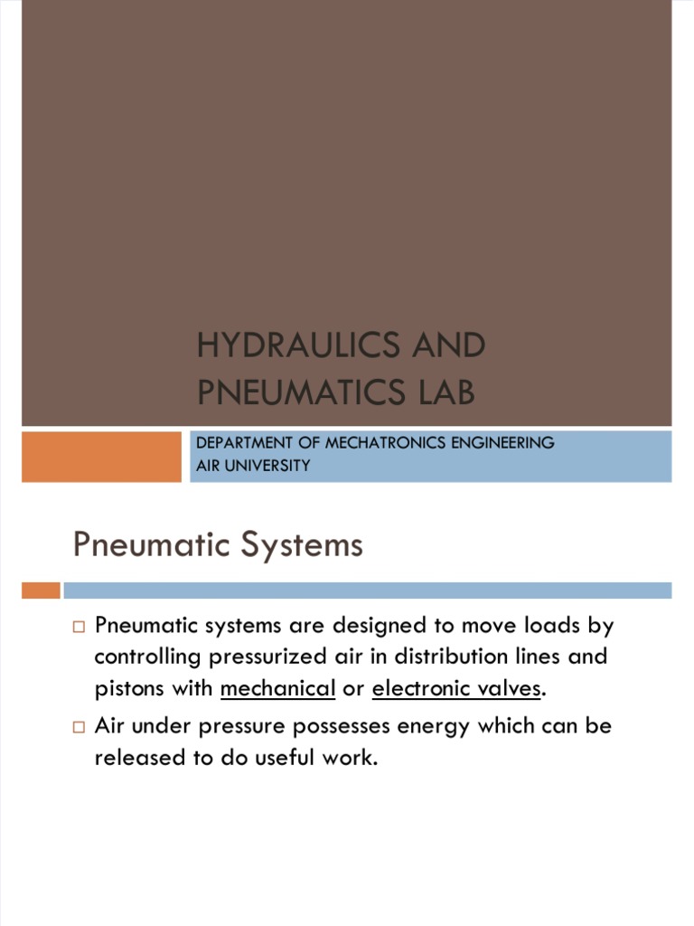 Dokumen - Tips Hydraulics and Pneumatics Lab1 | PDF | Valve | Pump