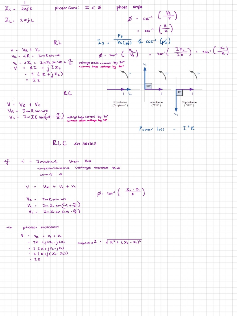 AC Circuits Formulas | PDF | Ac Power | Electric Power