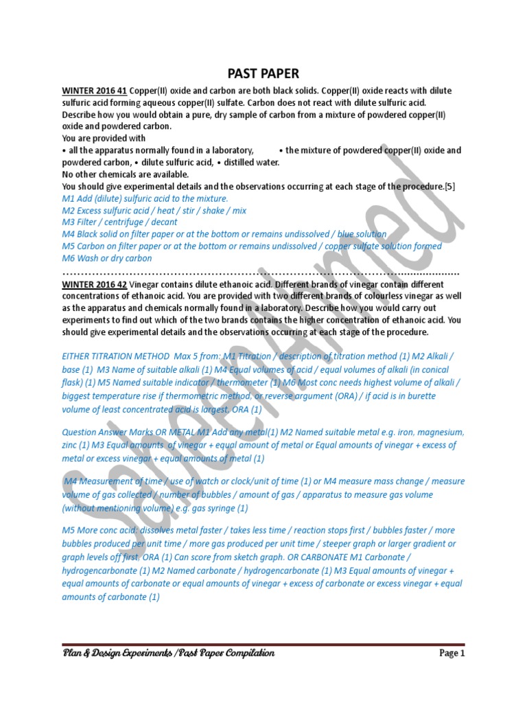 ATP Investigation Past Paper Qs | PDF