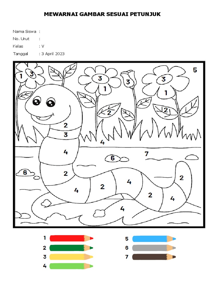 LKPD PDBK - Mewarnai Gambar Sesuai Petunjuk | PDF