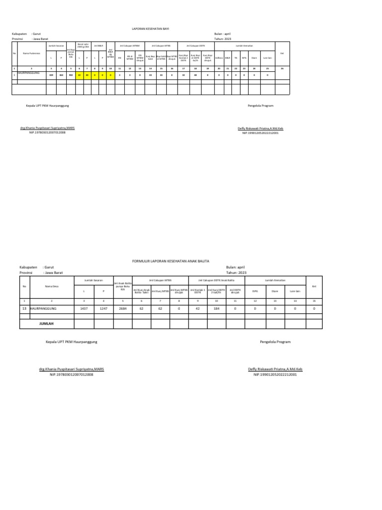 Form Lap. Sdidtk 2023 April | PDF