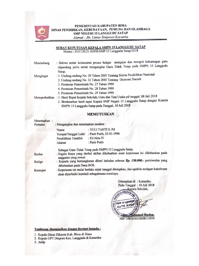 Sk Pengangkatan Pertama Pdf