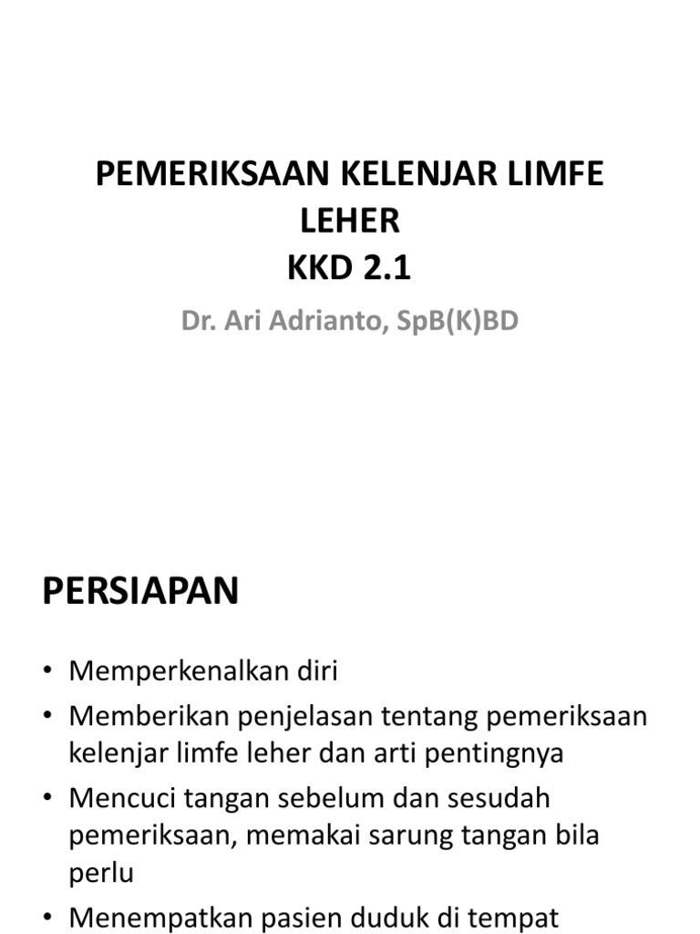 Pemeriksaan Kelenjar Limfe Leher KKD 2.1 | PDF