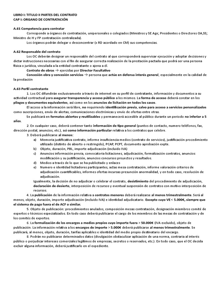 LIBRO I Titulo 2 LCSP | PDF