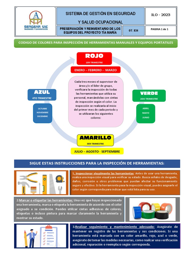 Código de colores para inspección de herramientas | PDF | Informática