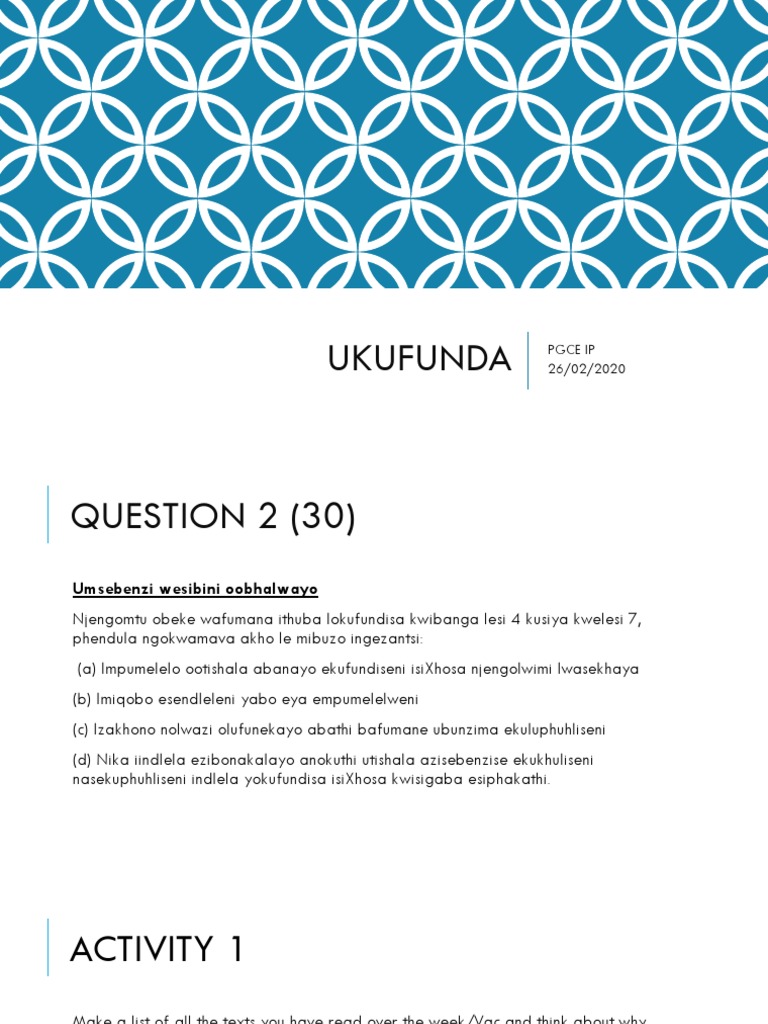 Ukufunda isiXhosa kwiZikolo | PDF | Human Communication | Written ...