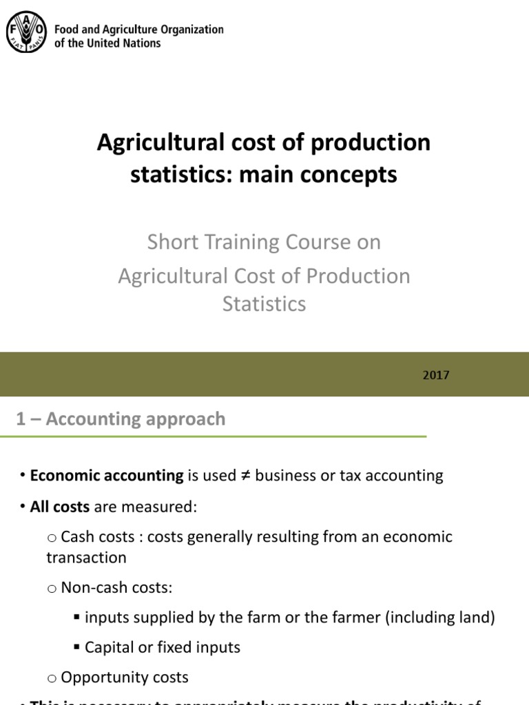 Agricultural Cost of Production Training | PDF | Cost | Opportunity Cost
