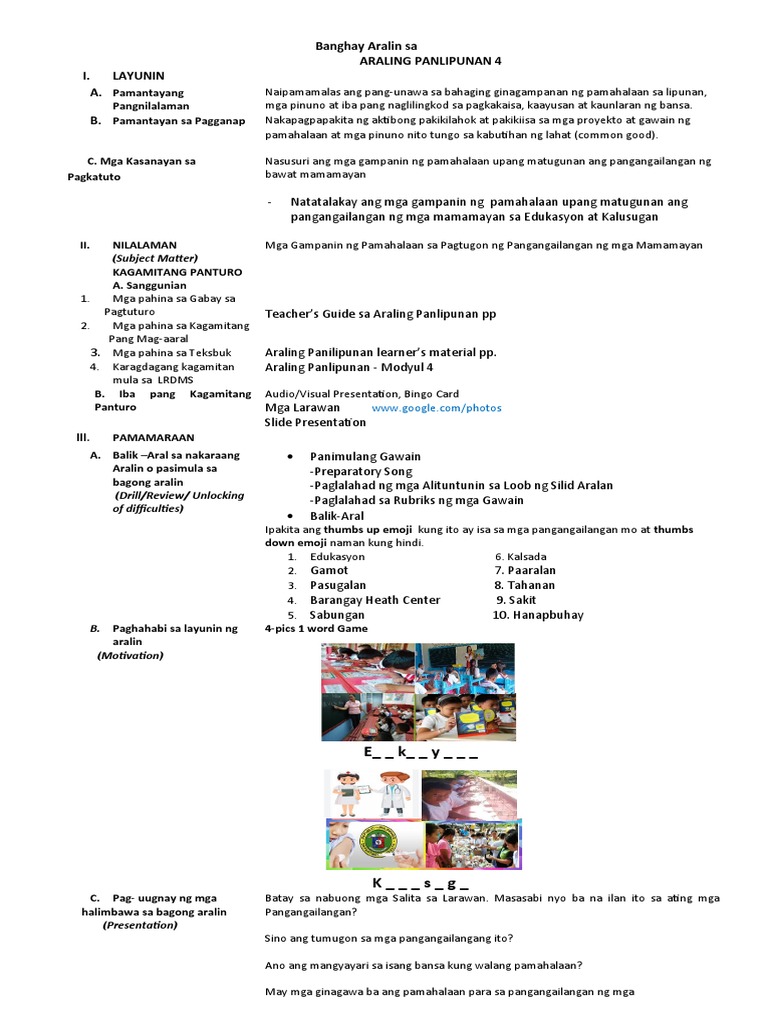 Aral Pan 4-Q3-W4-D3-COT Lesson Plan | PDF