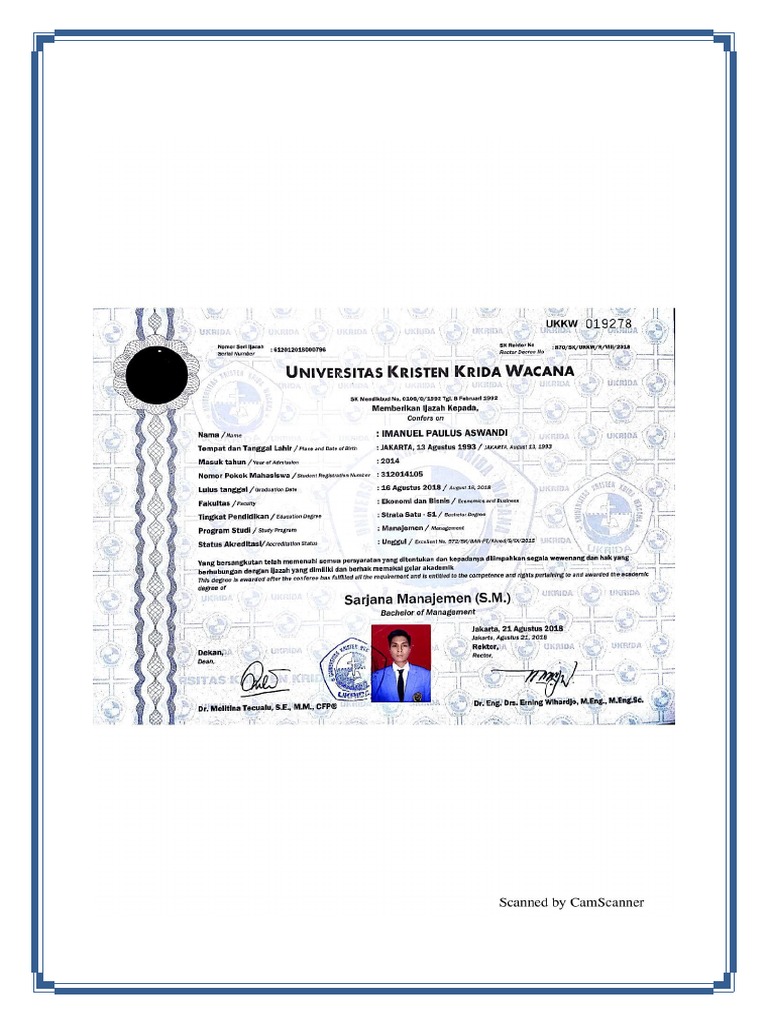 Ijazah S1 Dan Transkrip Nilai | PDF