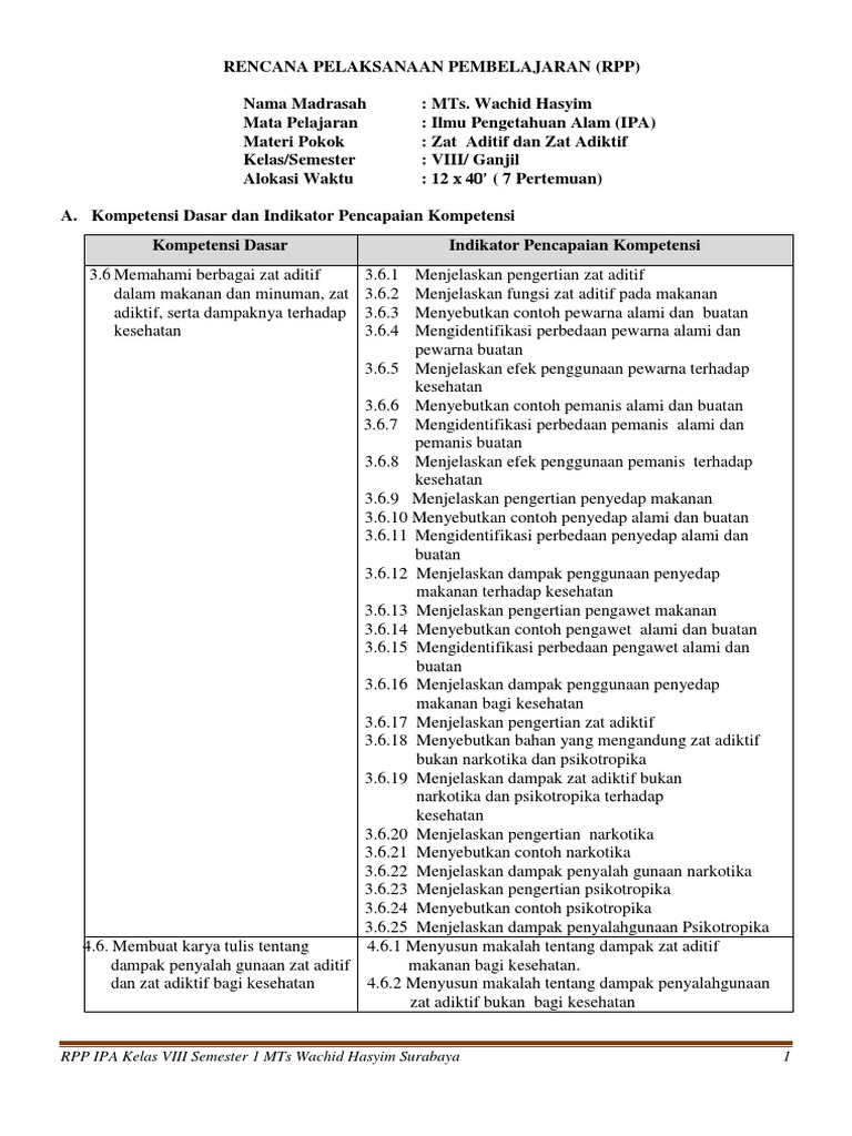 RPP BAB-6 - Zat Adiktif Dan Psikotropika | PDF