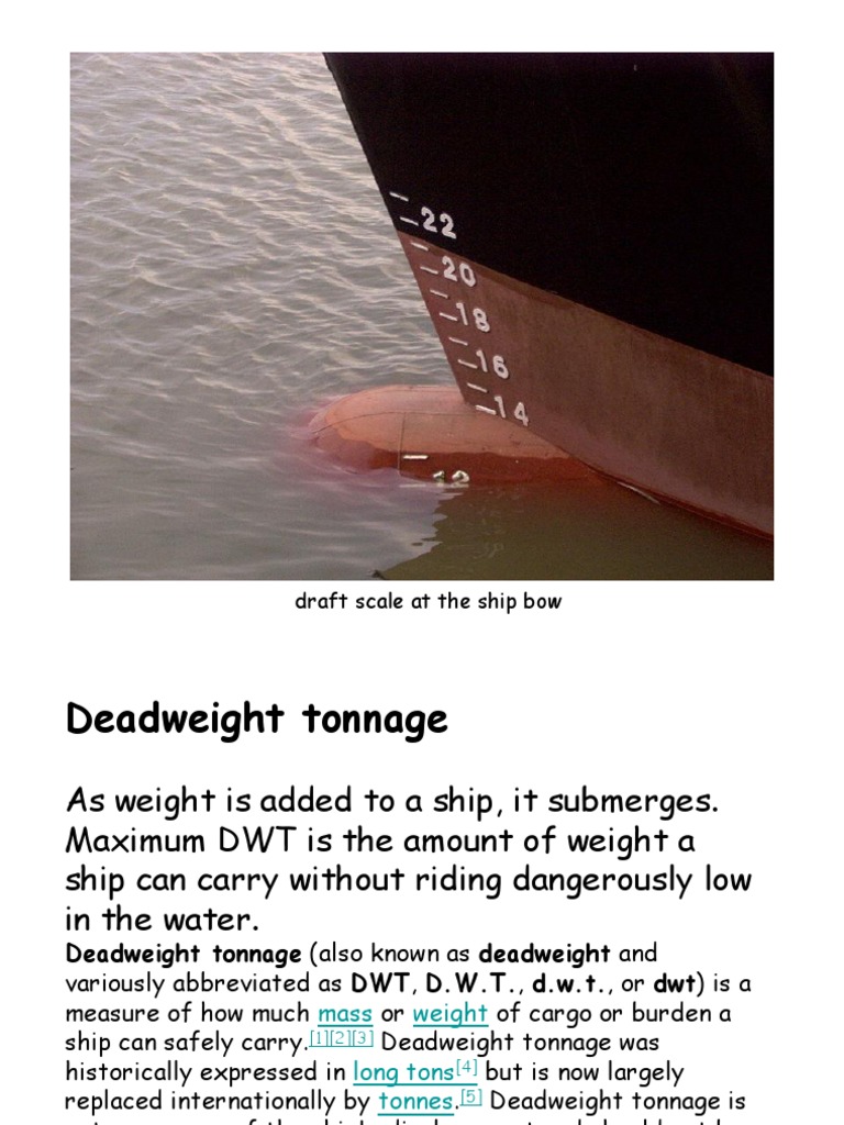 Draft Scale at The Ship Bow | Download Free PDF | Tonnage | Shipbuilding