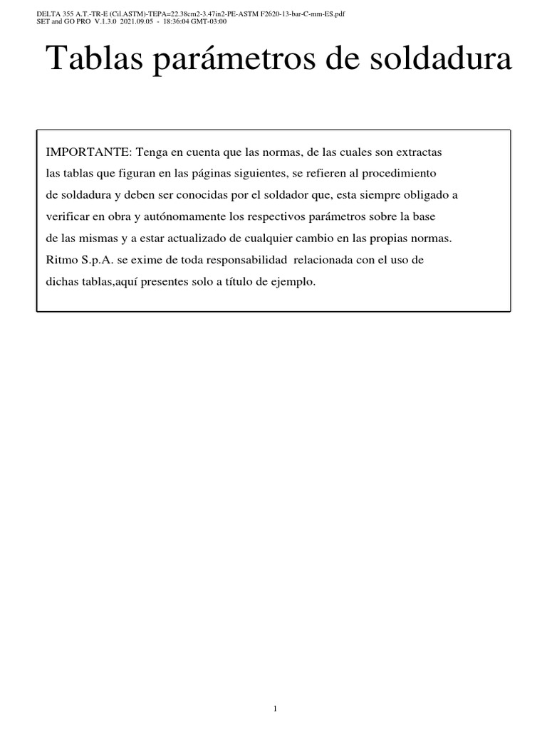 Delta 355 A.T. TR e (Cil - Astm) Tepa 22.38cm2 3.47in2 Pe Astm f2620 13 ...