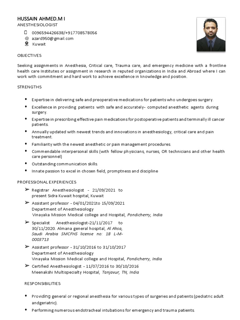 Hussain Ahmed CV | PDF