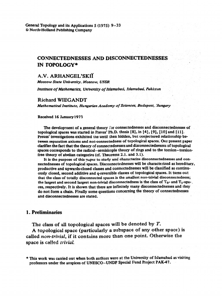 Connectedness and Disconnectedness in Topology | PDF | Mathematical ...