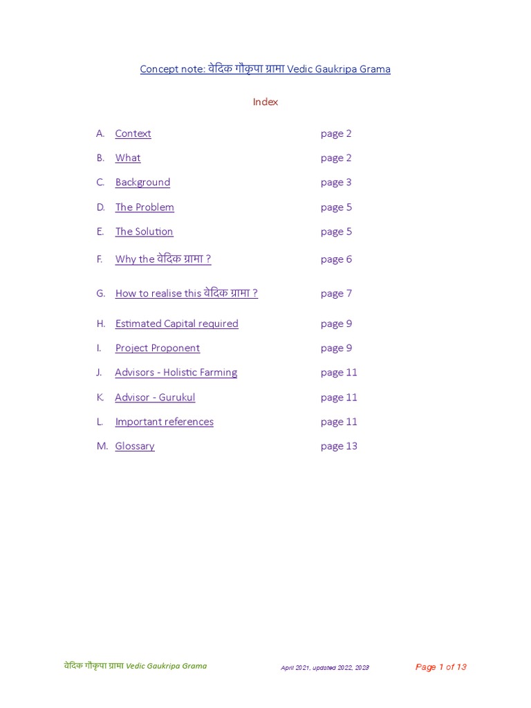 Vedic Gaukripa Grama Overview R1 | PDF