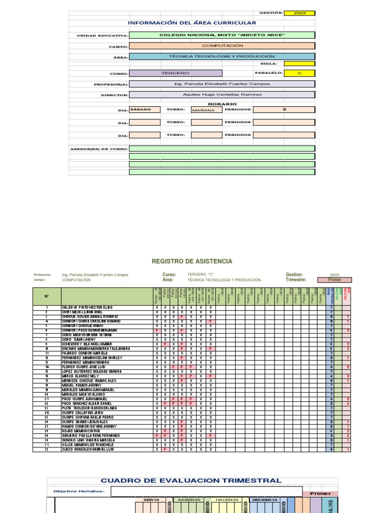 Registro de Asistencia 2023 - Curso C y D | PDF