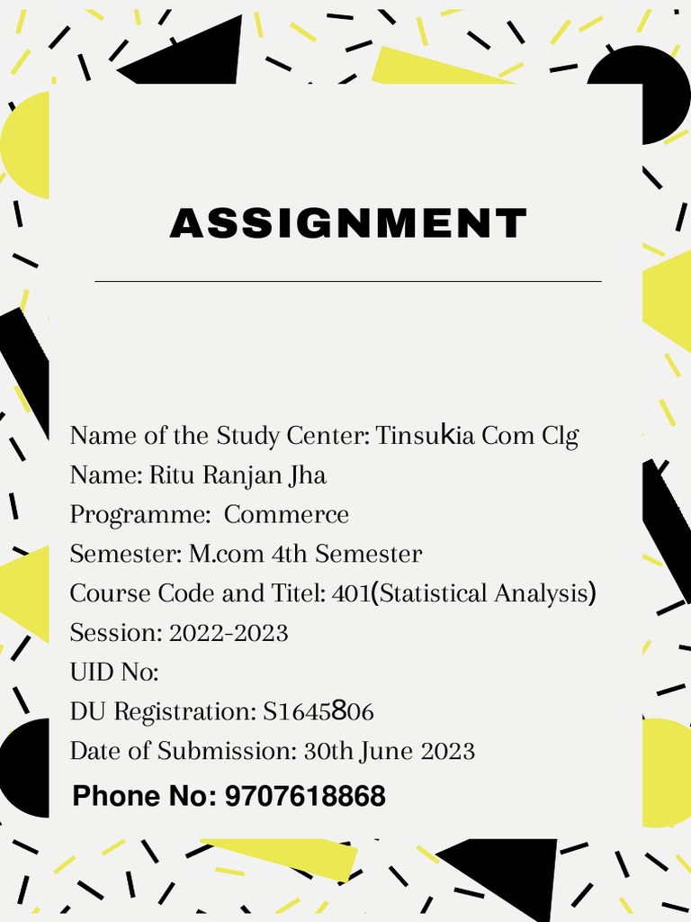 M.Com Assignments Overview | PDF