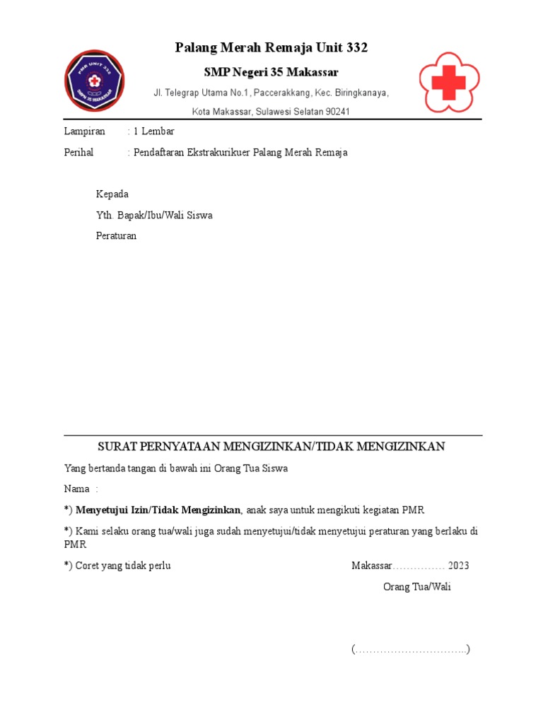 Surat Pendaftaran PMR 35 Unit 332 | PDF