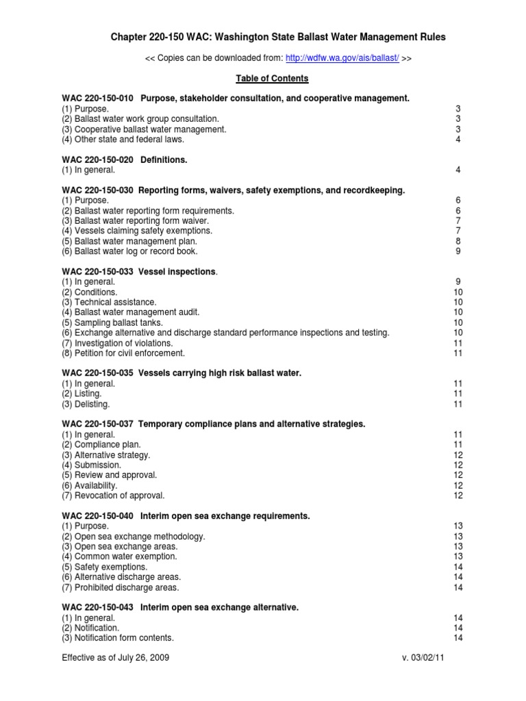 Ballast Water Rules for Vessel Owners | PDF