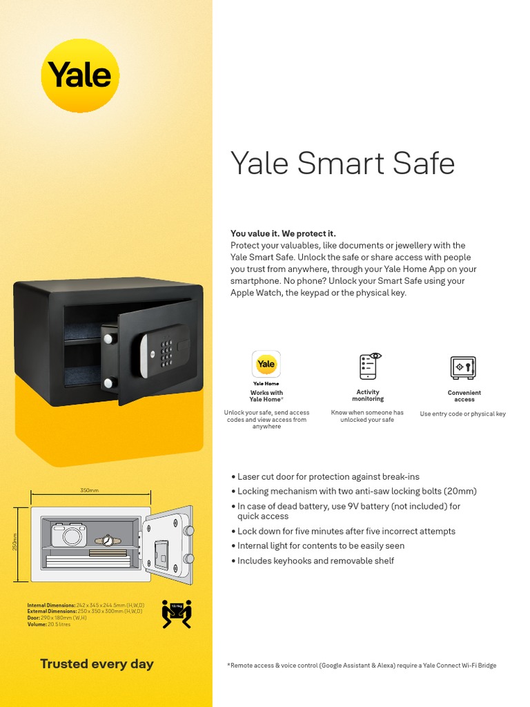 Yale Smart Safe Datasheet English | PDF | Android (Operating System) | Ios