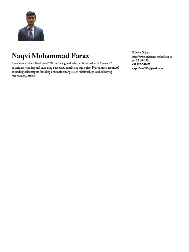 Faraz's Resume | PDF