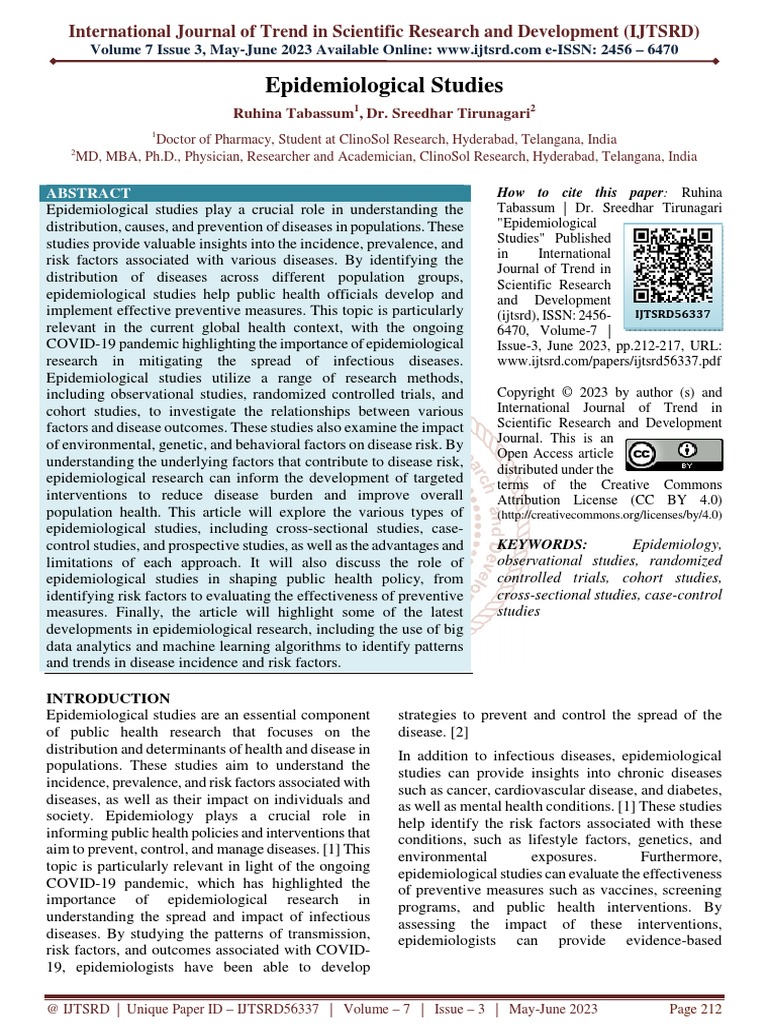 Epidemiological Studies | PDF | Epidemiology | Public Health