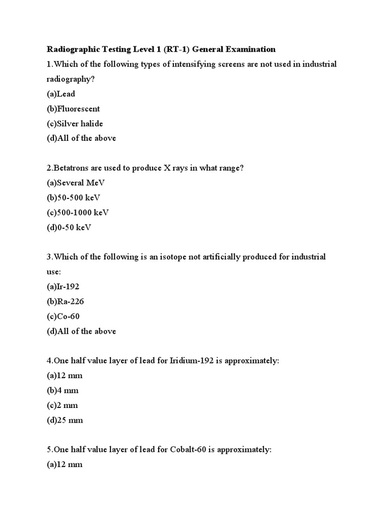 Sample RT Level 1 Qns & Ans | PDF Sample RT Level 1 Qns & Ans | PDF