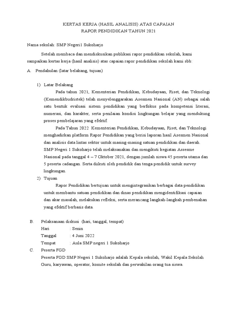 Laporan Rapor Pend | PDF