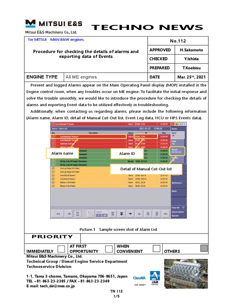 TN112 Procedure For Checking The Details of Alarm | PDF