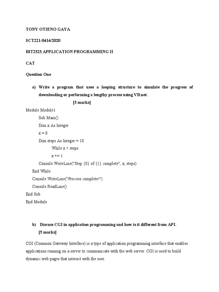 VB.NET Programming Concepts and Examples | PDF
