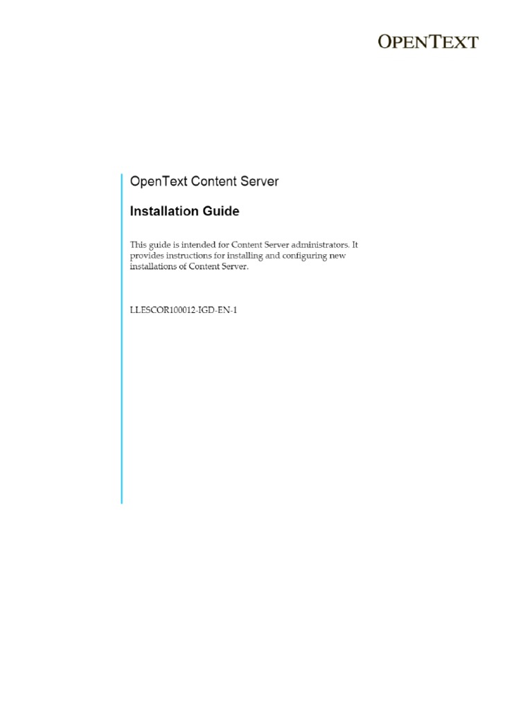 OpenText Content Server - Installation Guide - Manualzz | PDF