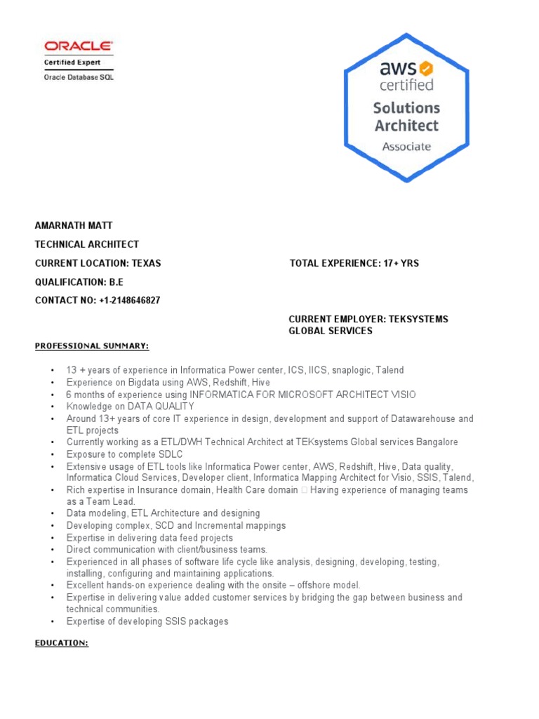 Amarnath Matt | PDF | Databases | Microsoft Sql Server